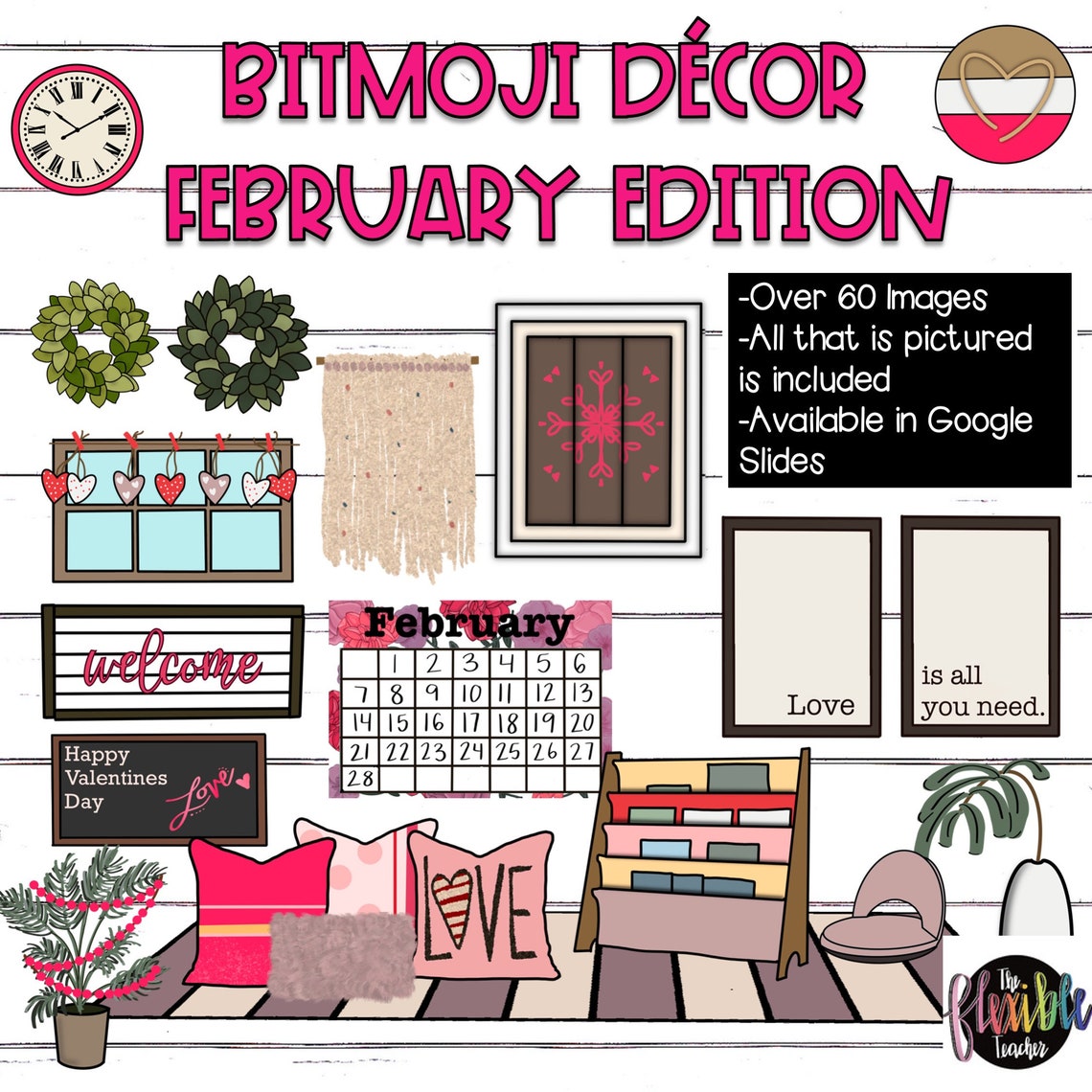 Bitmoji Decor | February Bitmoji Decor | Valentines | Digital Classroom ...