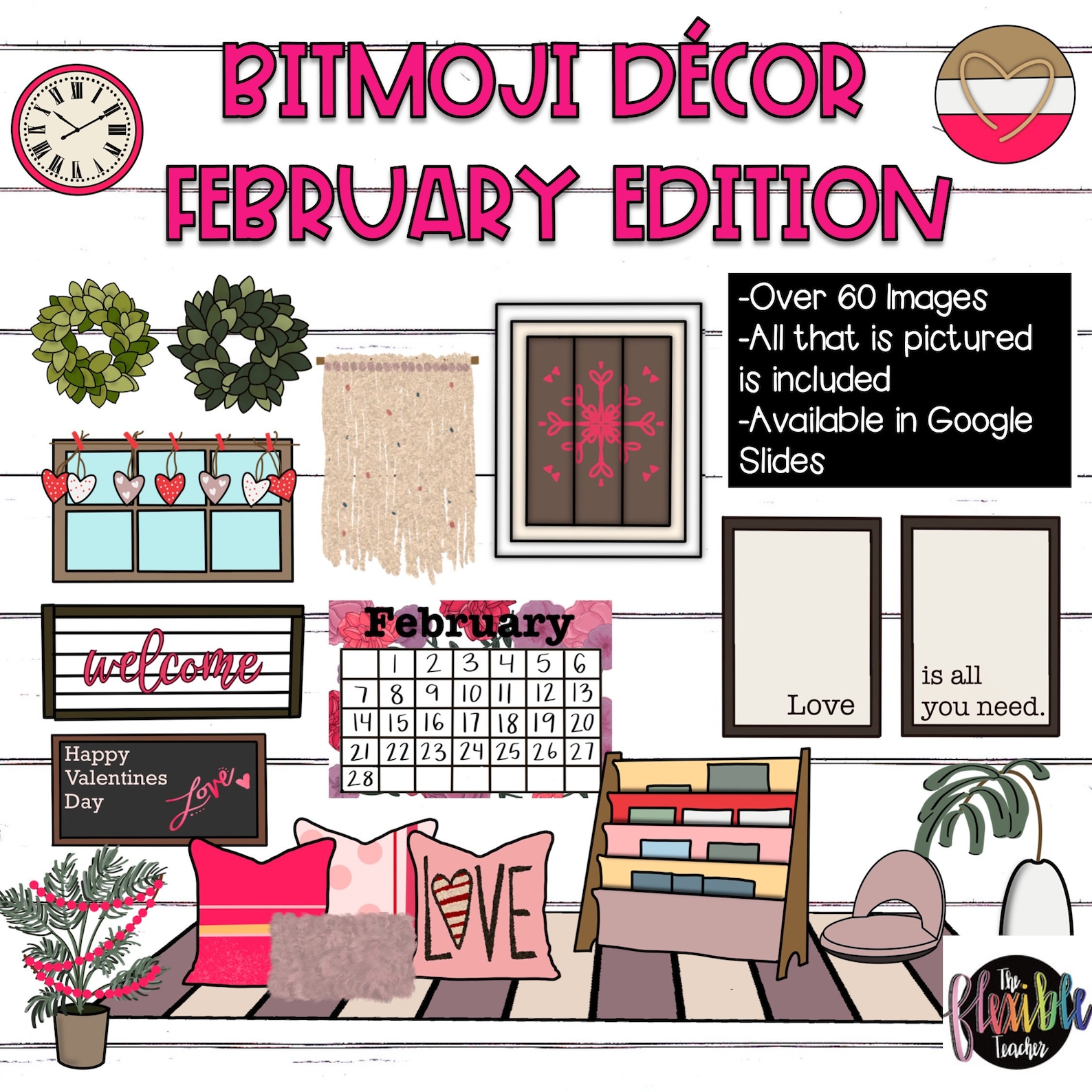 Bitmoji Decor | February Bitmoji Decor | Valentines | Digital Classroom ...