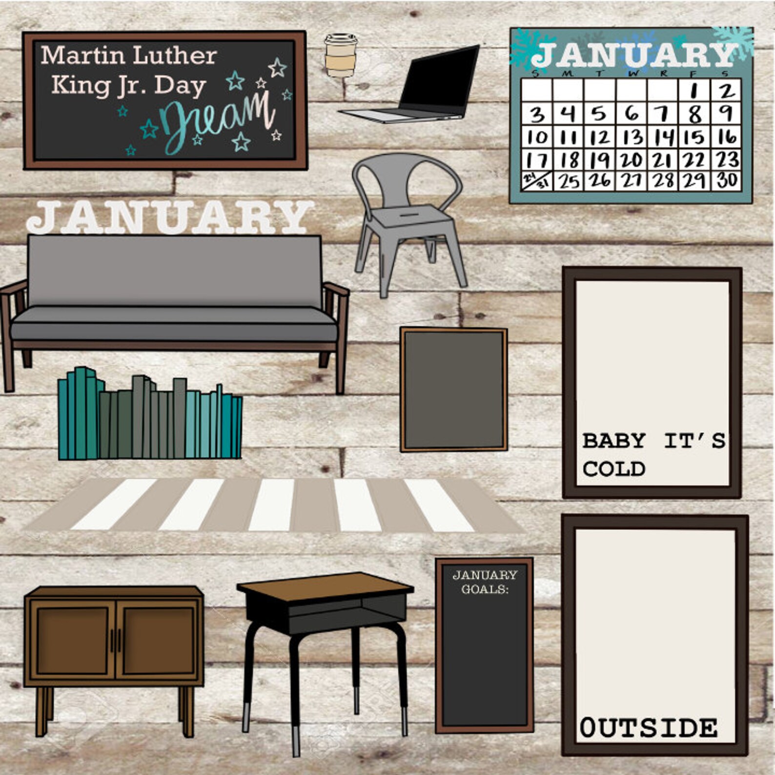 Bitmoji Decor | January Bitmoji Decor | Winter Bitmoji Decor | Digital ...