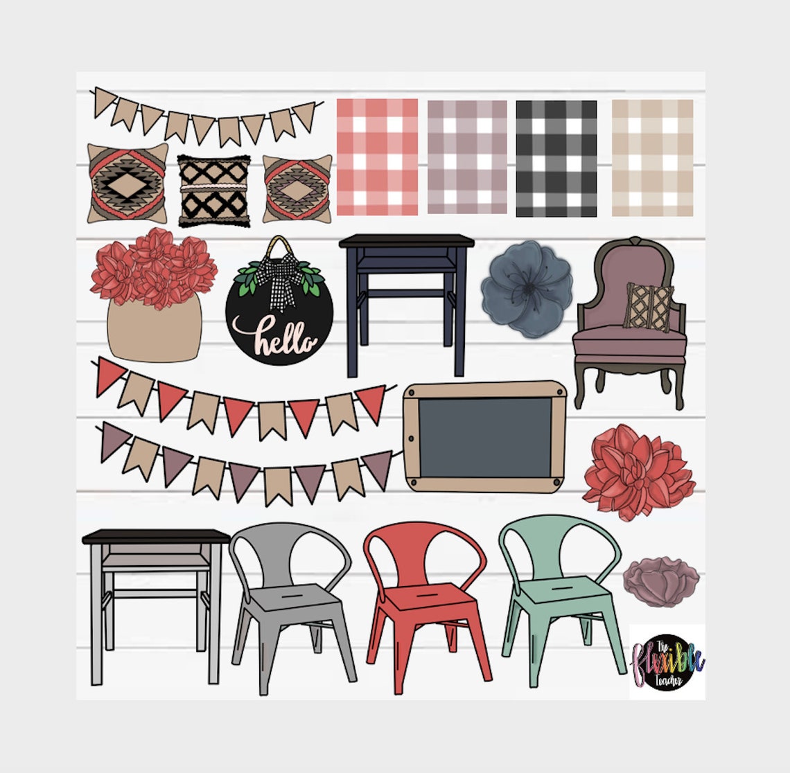 Farmhouse Bitmoji Classroom Decor | Bitmoji Business or Classroom - Etsy