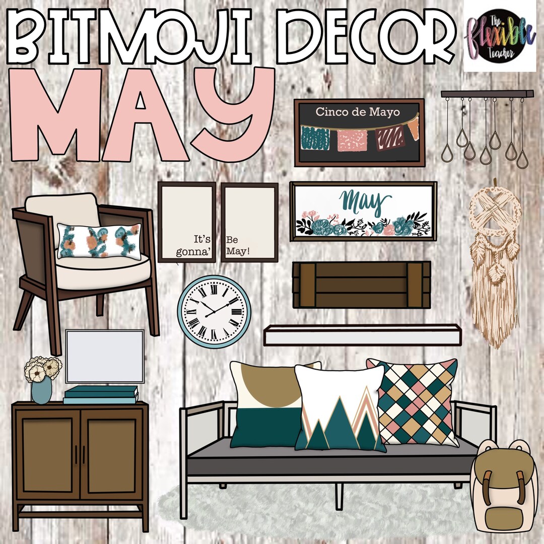 Bitmoji Decor | May Bitmoji Decor | Spring Decor | Digital Classroom - Etsy