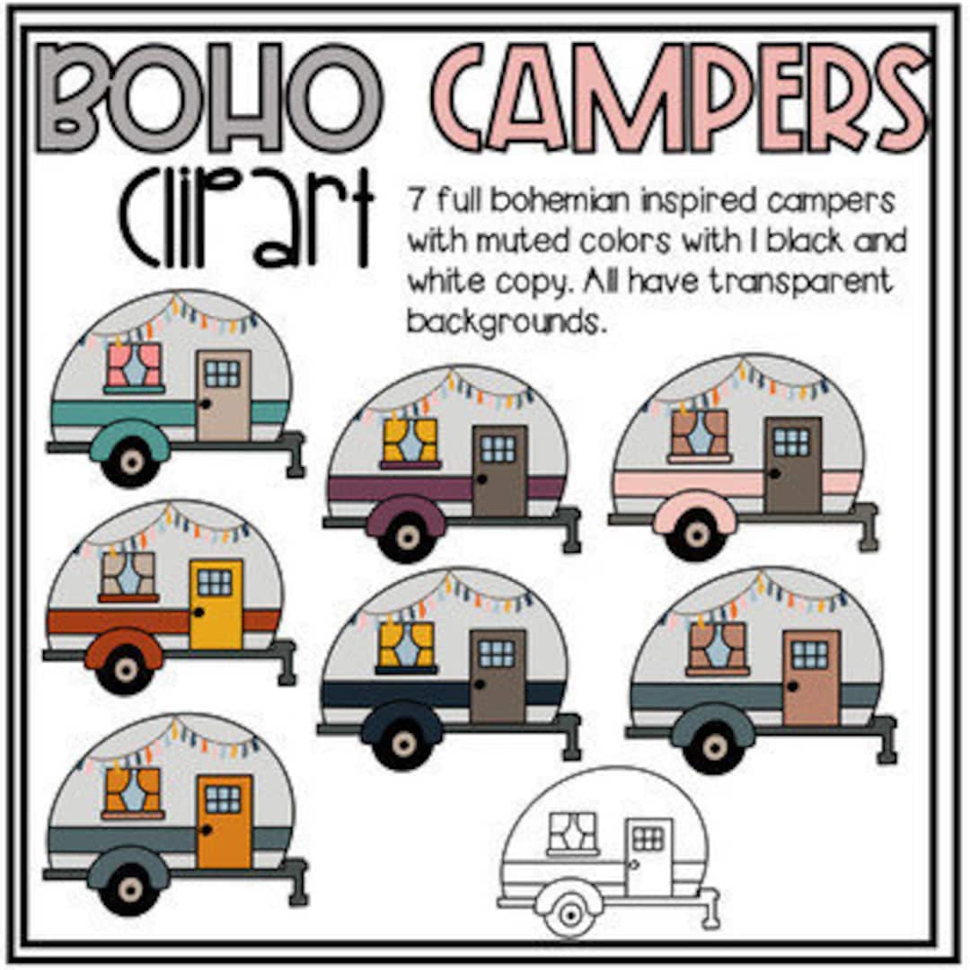 Boho Clipart | Boho Camper - Etsy