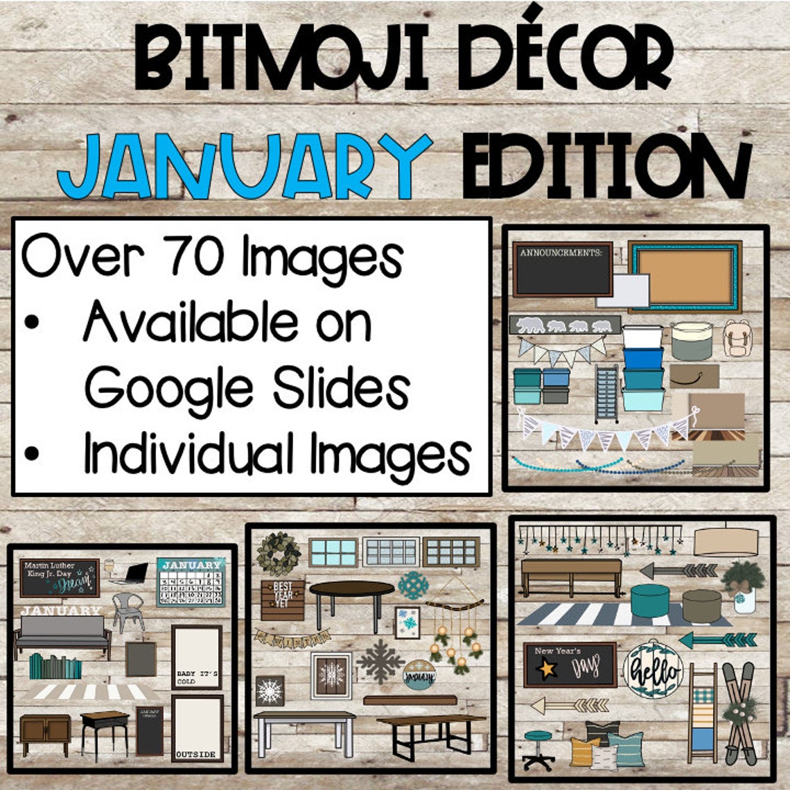Bitmoji Decor | January Bitmoji Decor | Winter Bitmoji Decor | Digital ...