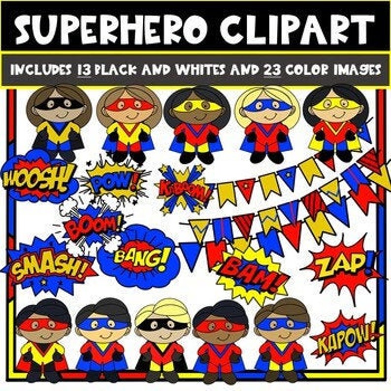 Superhero Clipart Classroom Clipart Superhero Classroom - Etsy