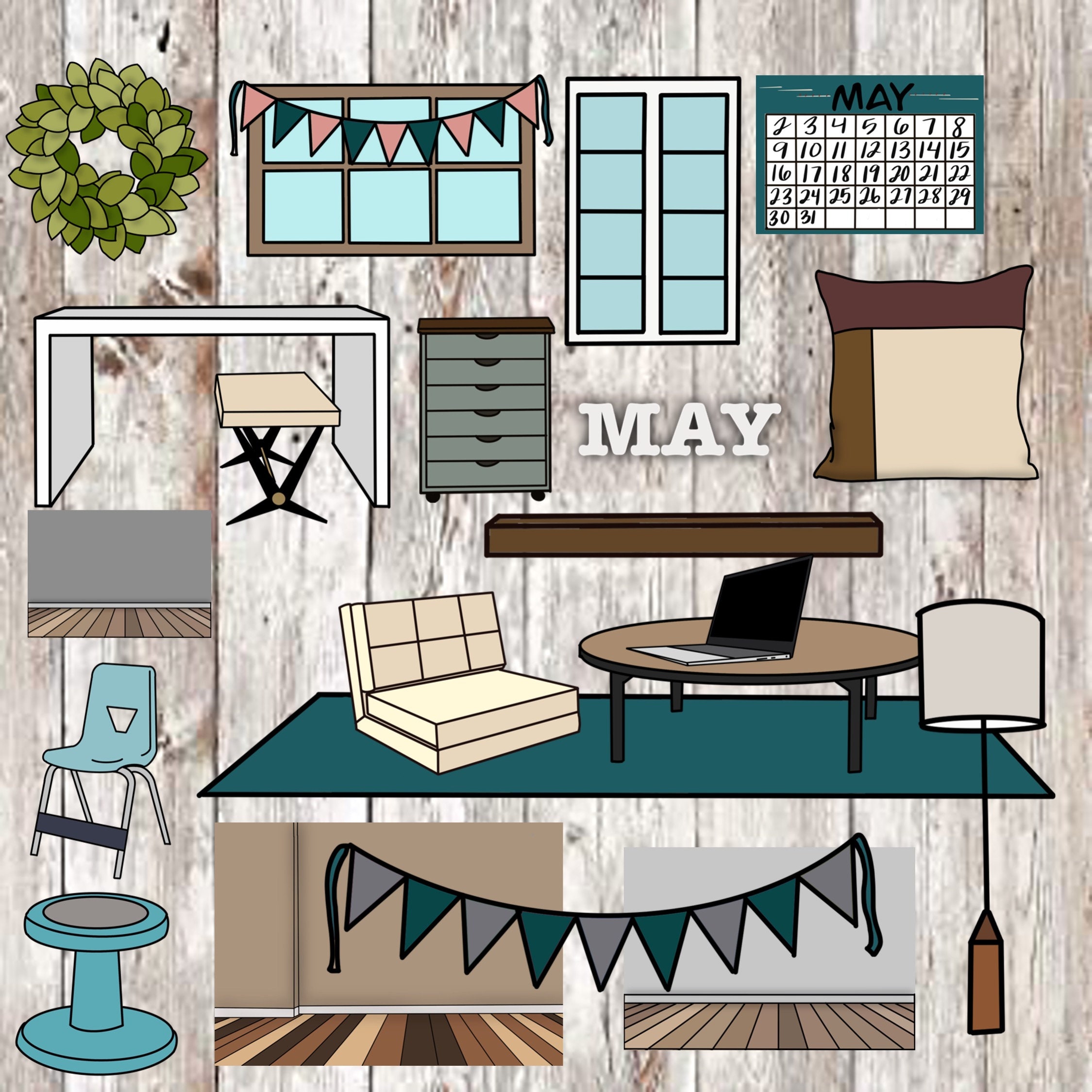 Bitmoji Decor | May Bitmoji Decor | Spring Decor | Digital Classroom - Etsy
