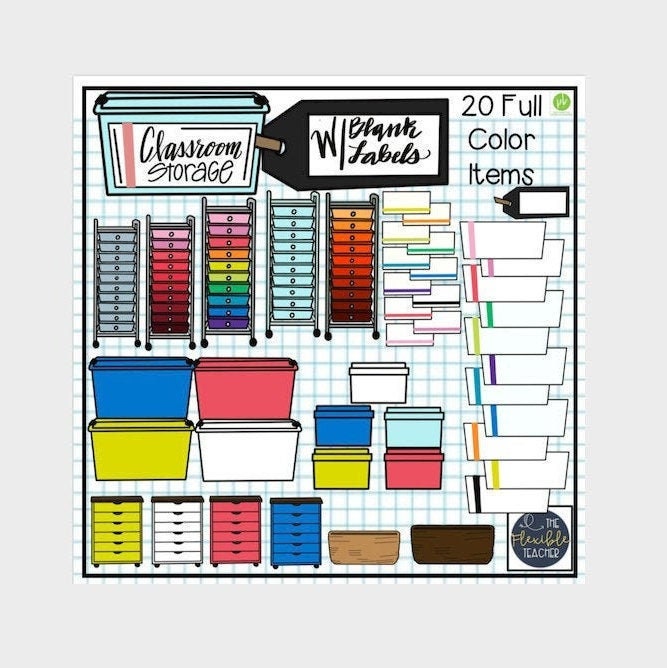 Clipart | Classroom Storage | Storage and Organization | Bitmoji ...