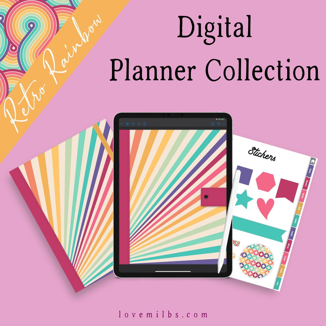 Retro Rainbow Digital Daily Life Planner - Digital Planner for iPad ...
