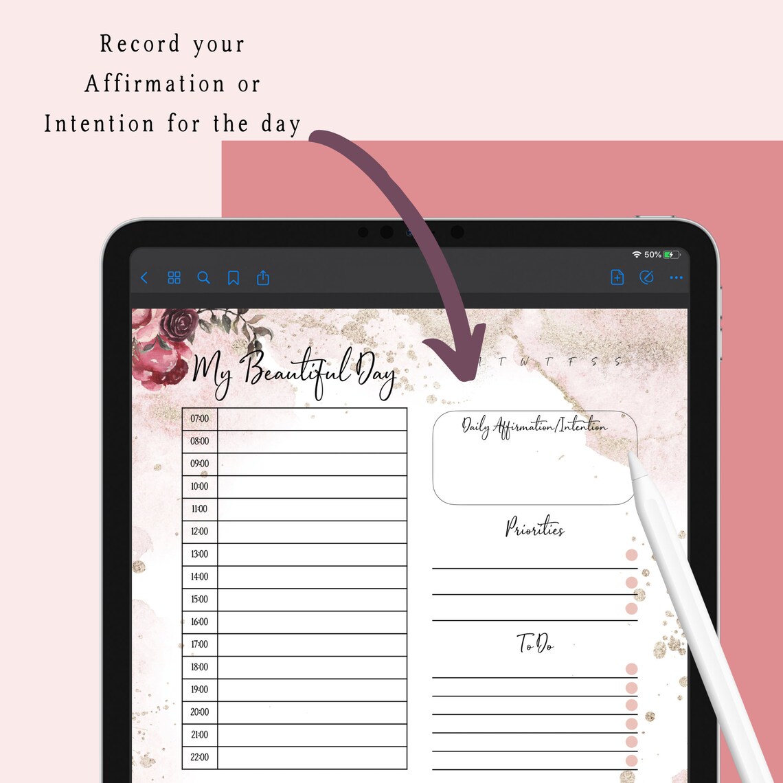 Digital Day Planner - Digital Planner for iPad - Undated With Printable ...