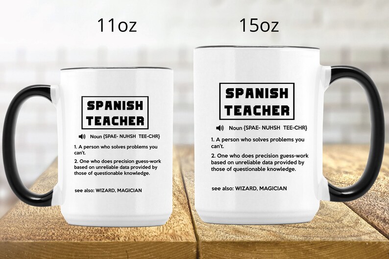 Funny Spanish Teacher Coffee Mug For Men And Women Back To Etsy