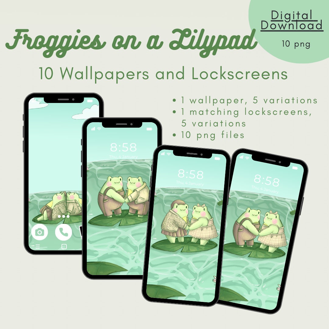Froggies on a Lilypad Wallpapers and Matching Lockscreens Digital ...