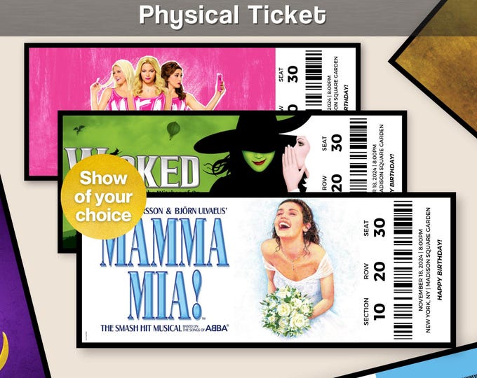 Physical Custom Broadway Ticket, Broadway Surprise Ticket, Broadway ...