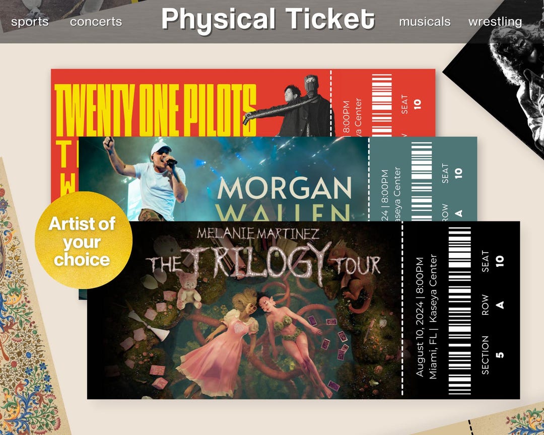 Physical Ticket Custom Personalized Laminated Concert Event Ticket ...