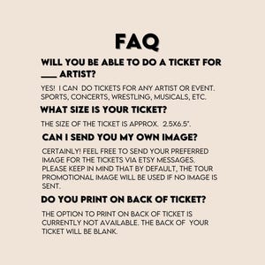 Physical Ticket Custom Personalized Laminated Concert Event Ticket ...