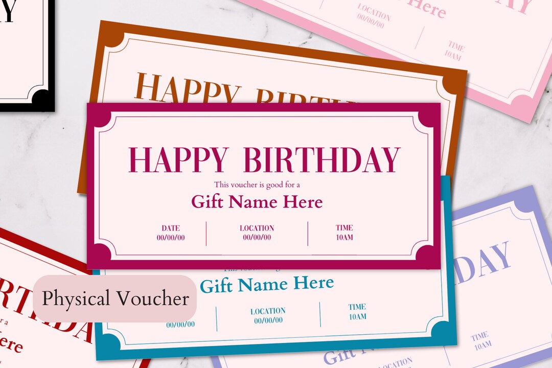 Physical Horizontal Ticket Voucher Custom Personalized Laminated ...