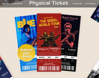 Physical Ticket Custom Personalized Laminated Concert Event Ticket ...