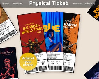 Physical Ticket Custom Personalized Laminated Concert Event Ticket ...
