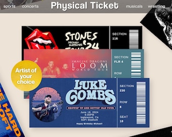 Physical Ticket Custom Personalized Laminated Concert Event Ticket ...