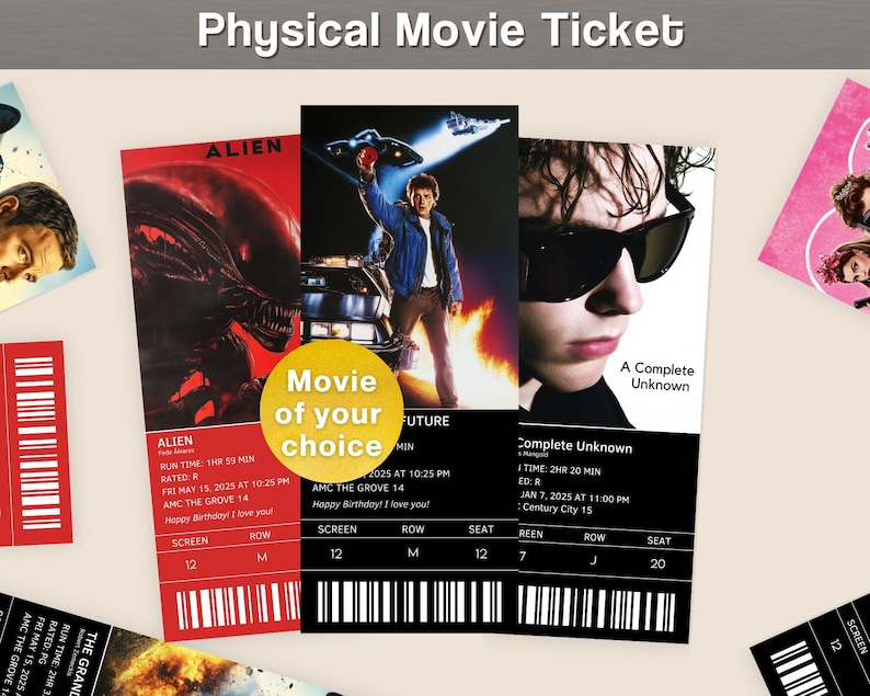 Personalized Movie Ticket - Custom Film Gift, Fictional Event Ticket ...