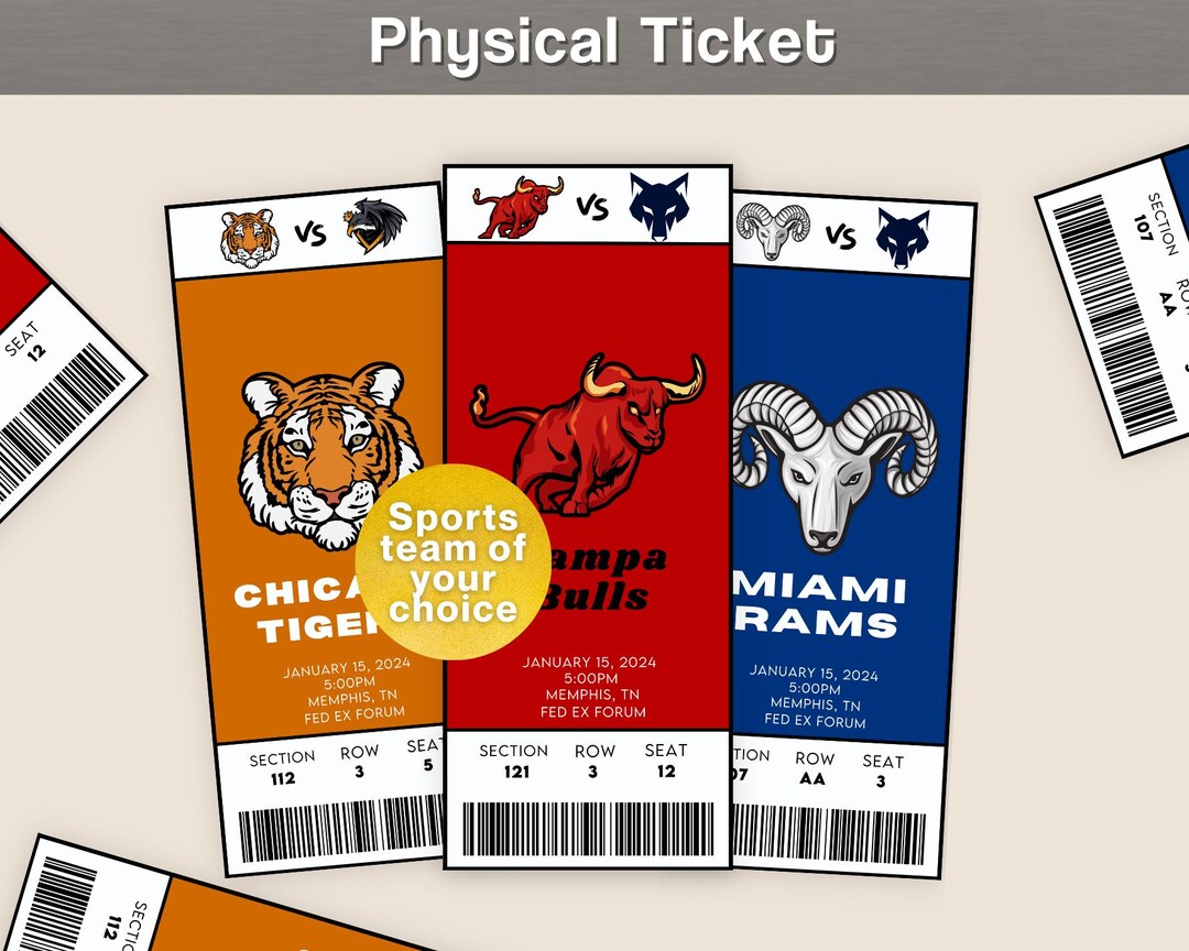 Sports Game Physical Ticket Custom Personalized Laminated Ticket ...