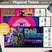 Physical Ticket Custom Personalized Laminated Concert Event Ticket ...