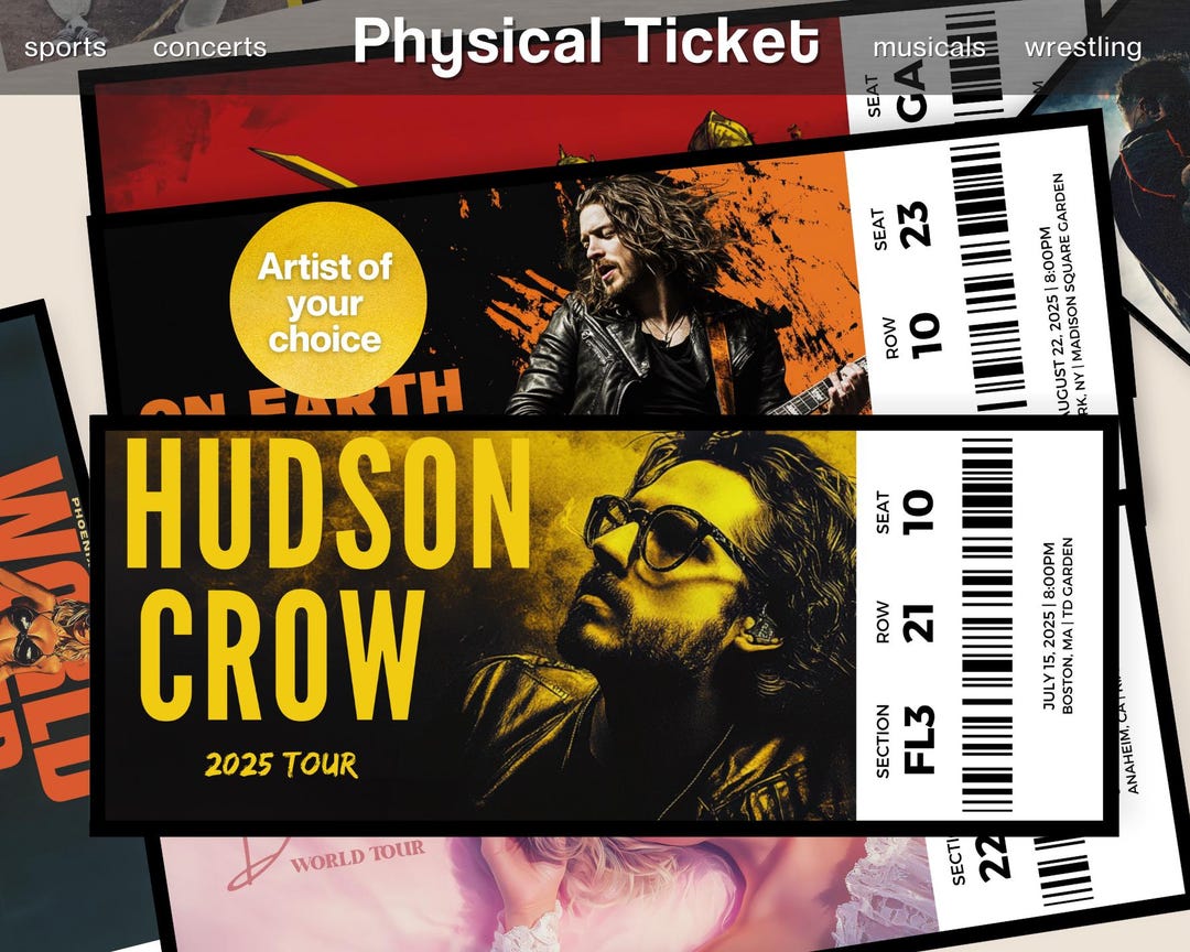 Physical Ticket Custom Personalized Laminated Concert Event Souvenir ...