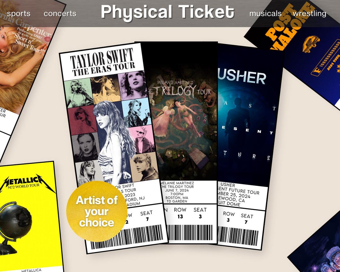 Physical Ticket Custom Personalized Laminated Concert Event Ticket ...