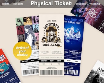 Physical Ticket Custom Personalized Laminated Concert Event Ticket ...