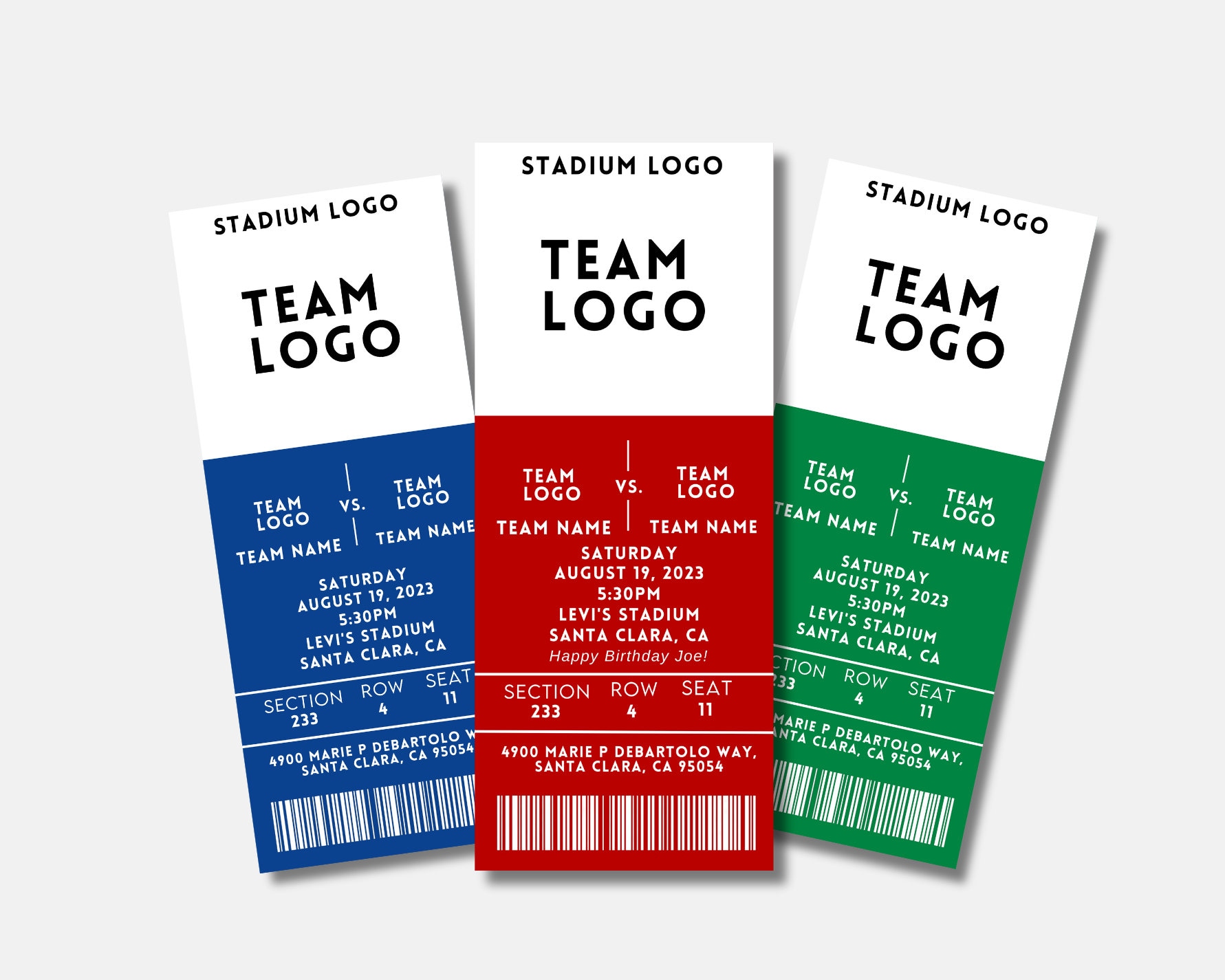 Sports Game Physical Ticket Custom Personalized Laminated Ticket ...