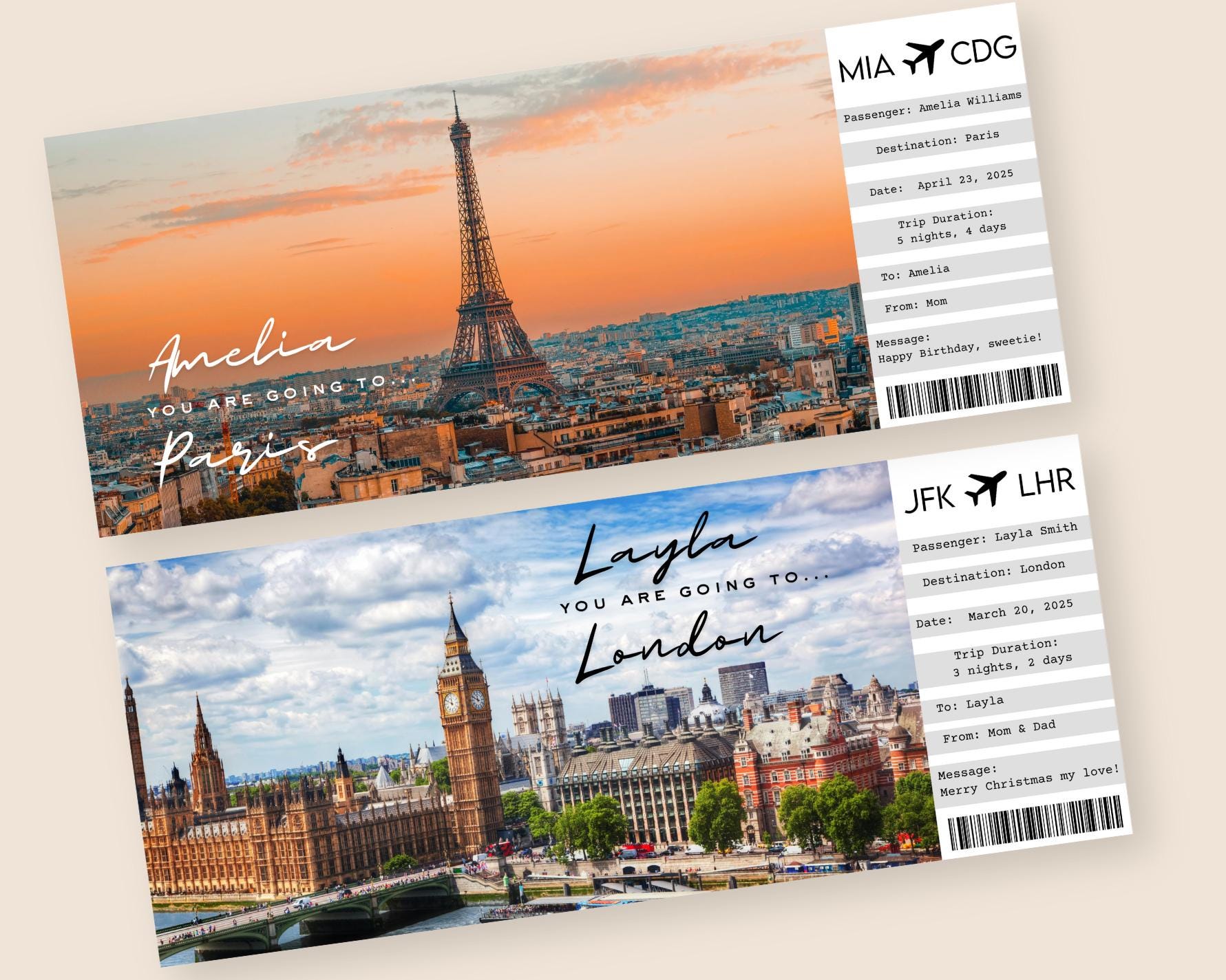 Magnet Physical Ticket Custom Personalized Boarding Pass Travel ...