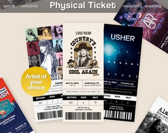 Physical Ticket Custom Personalized Laminated Concert Event Ticket ...