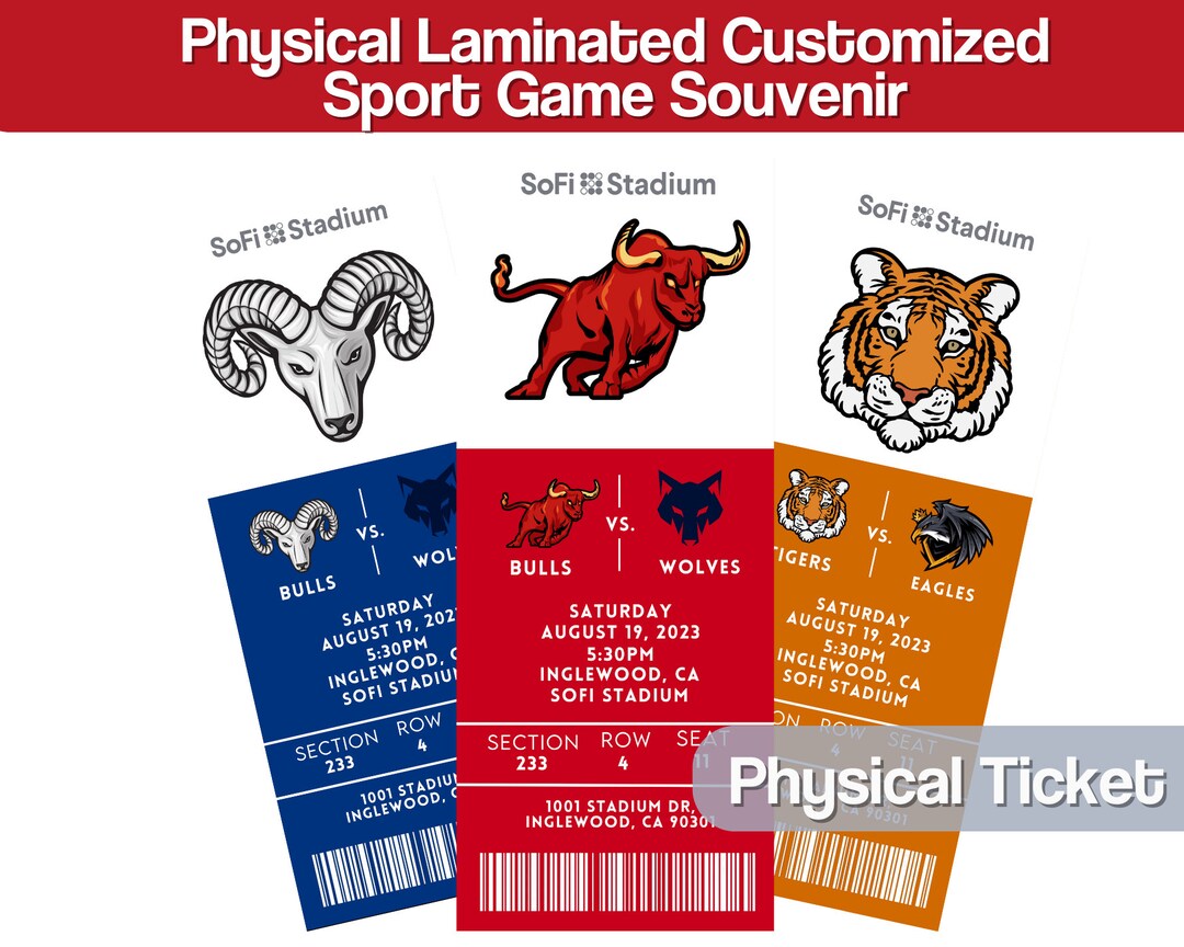 Sports Game Physical Ticket Custom Personalized Laminated Ticket ...