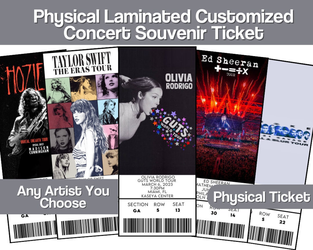 Physical Ticket Custom Personalized Laminated Concert Ticket - Etsy