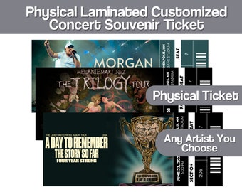 Physical Horizontal Ticket Custom Personalized Laminated Concert Ticket ...