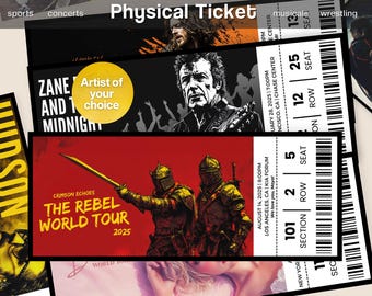Physical Ticket Custom Personalized Laminated Concert Event Ticket ...