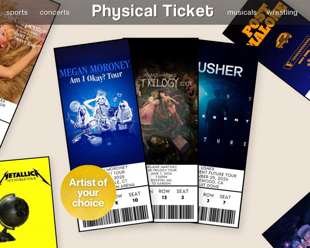 Physical Ticket Custom Personalized Laminated Concert Event Ticket ...