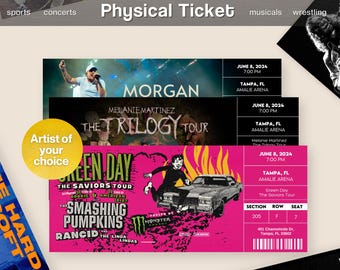 Physical Ticket Custom Personalized Laminated Concert Event Ticket ...