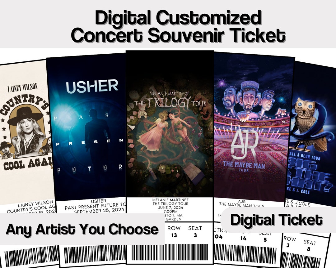 Download Digital Ticket Custom Personalized Concert Ticket Souvenir ...