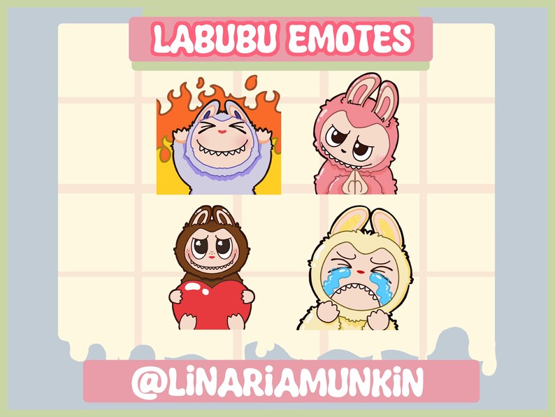 Labubu Emotes | Twitch | Discord | Cute Emotes | Monster - Etsy