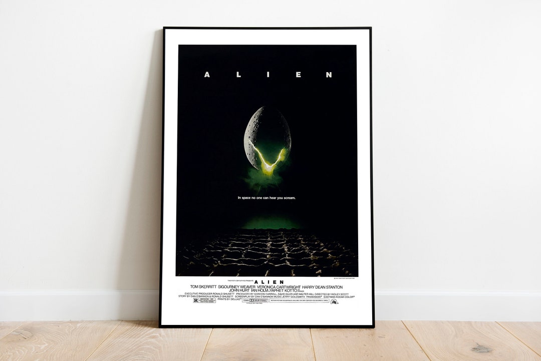 Framed Alien Movie Poster, Retro in Space No One Can Hear You Scream ...