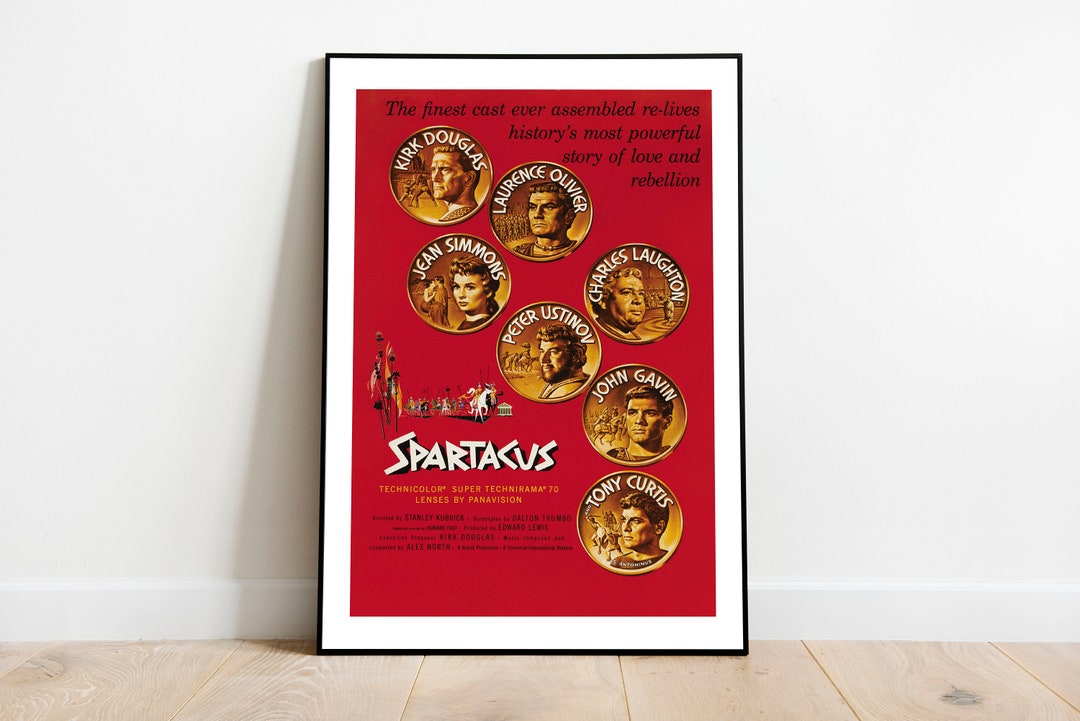 Framed Spartacus 1960 Movie Poster, Kirk Douglas Wall Art, Thracian ...