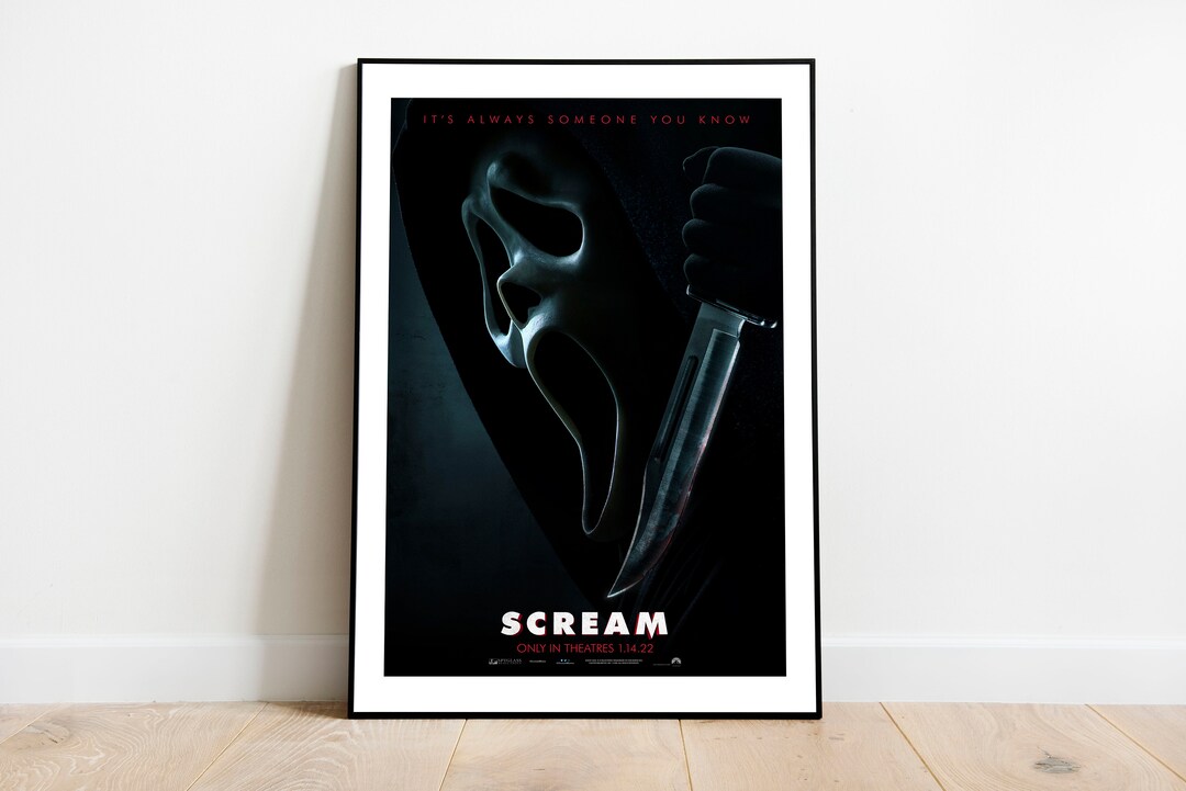 Framed Scream Poster, Scream 5 Movie Poster, Wall Art, Wall Decor,, A4 ...