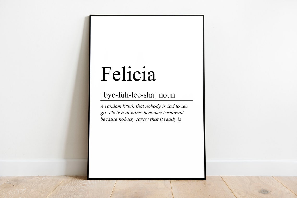 Felicia Gift Felicia Definition Wall Art Wall Decor | Etsy