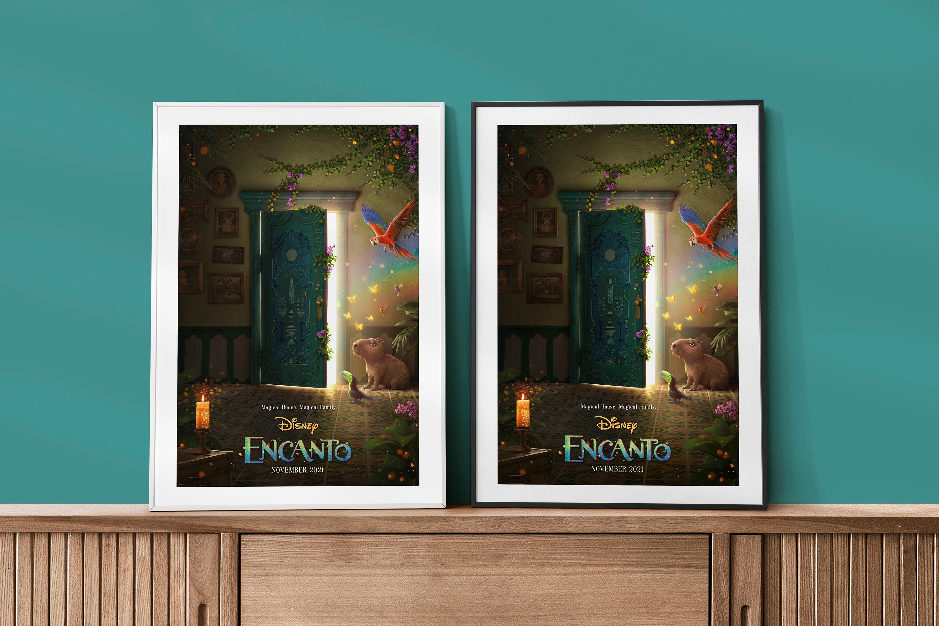 Framed Encanto Movie Poster 2021 Walt Disney Wall Art Wall | Etsy