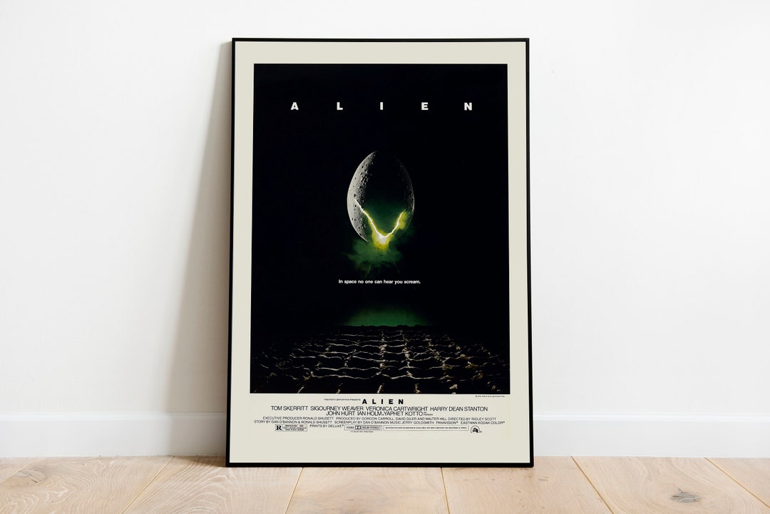 Framed Alien Movie Poster, Retro in Space No One Can Hear You Scream ...