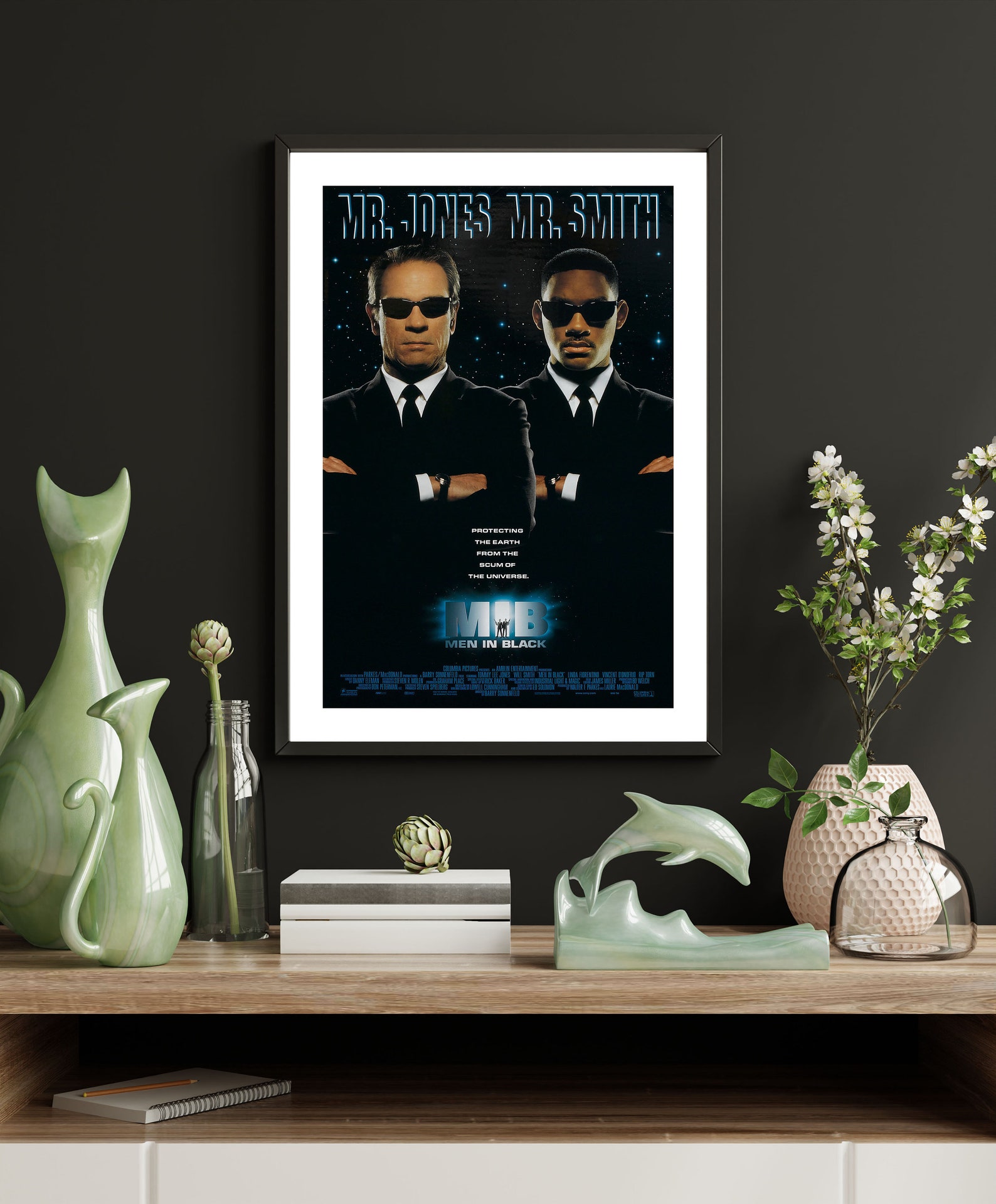 Framed Men in Black Poster, Men in Black Movie Poster, Wall Art, Wall ...