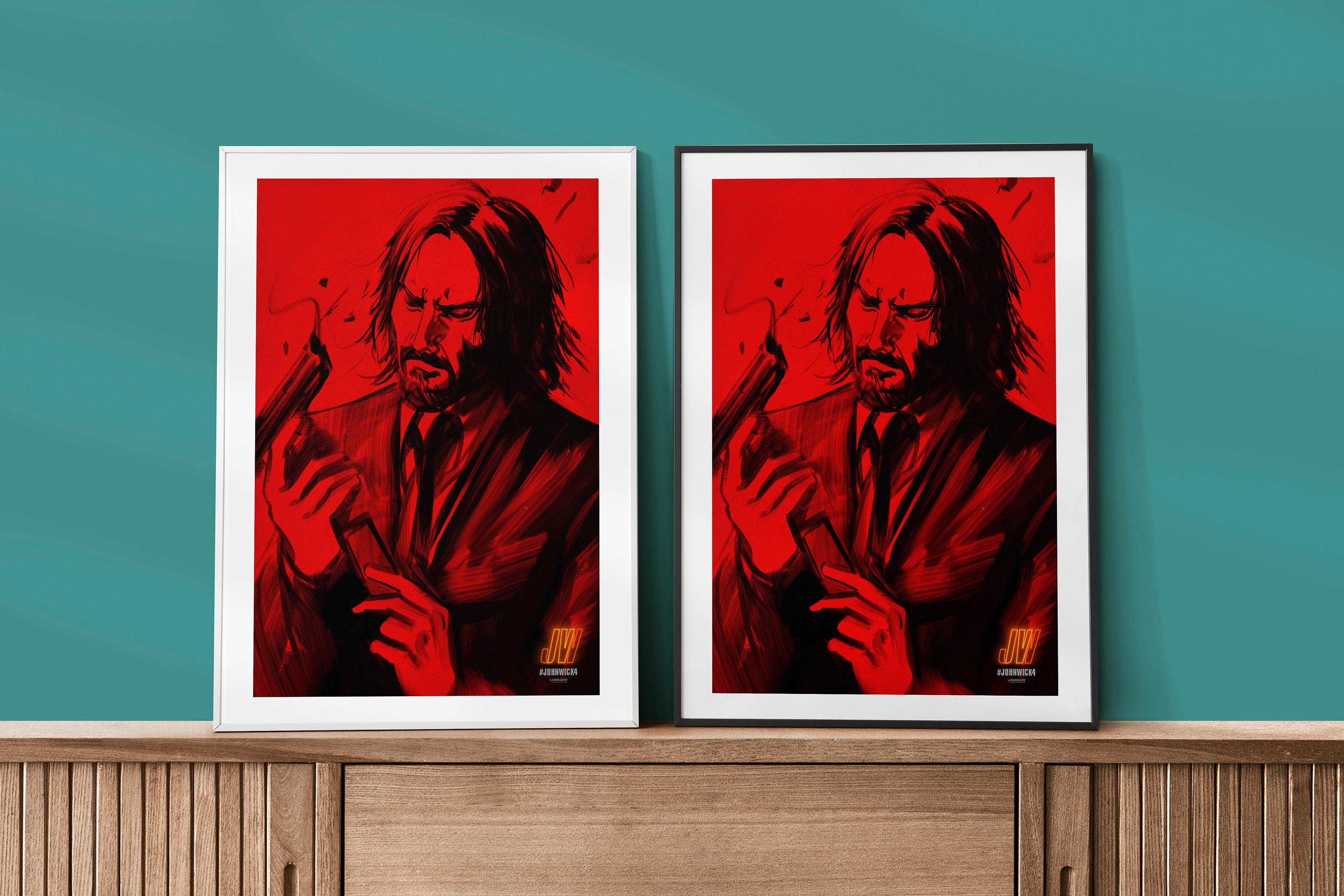 Framed Keanu Reeves Poster, John Wick: Chapter 4 Movie Poster, Wall Art ...