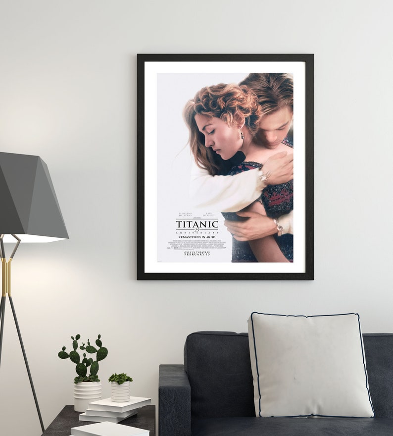 Framed Titanic Movie Poster 1997, Leonardo Dicaprio Wall Art, Kate ...