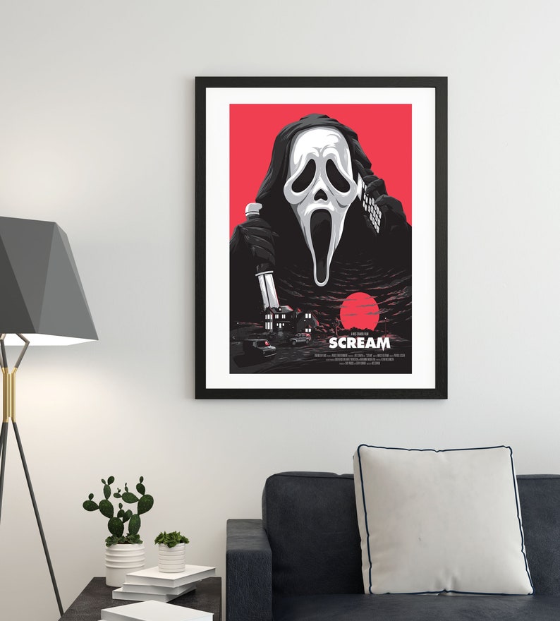 Framed Retro Scream Movie Poster 1996 Ghostface Wall Art - Etsy 日本