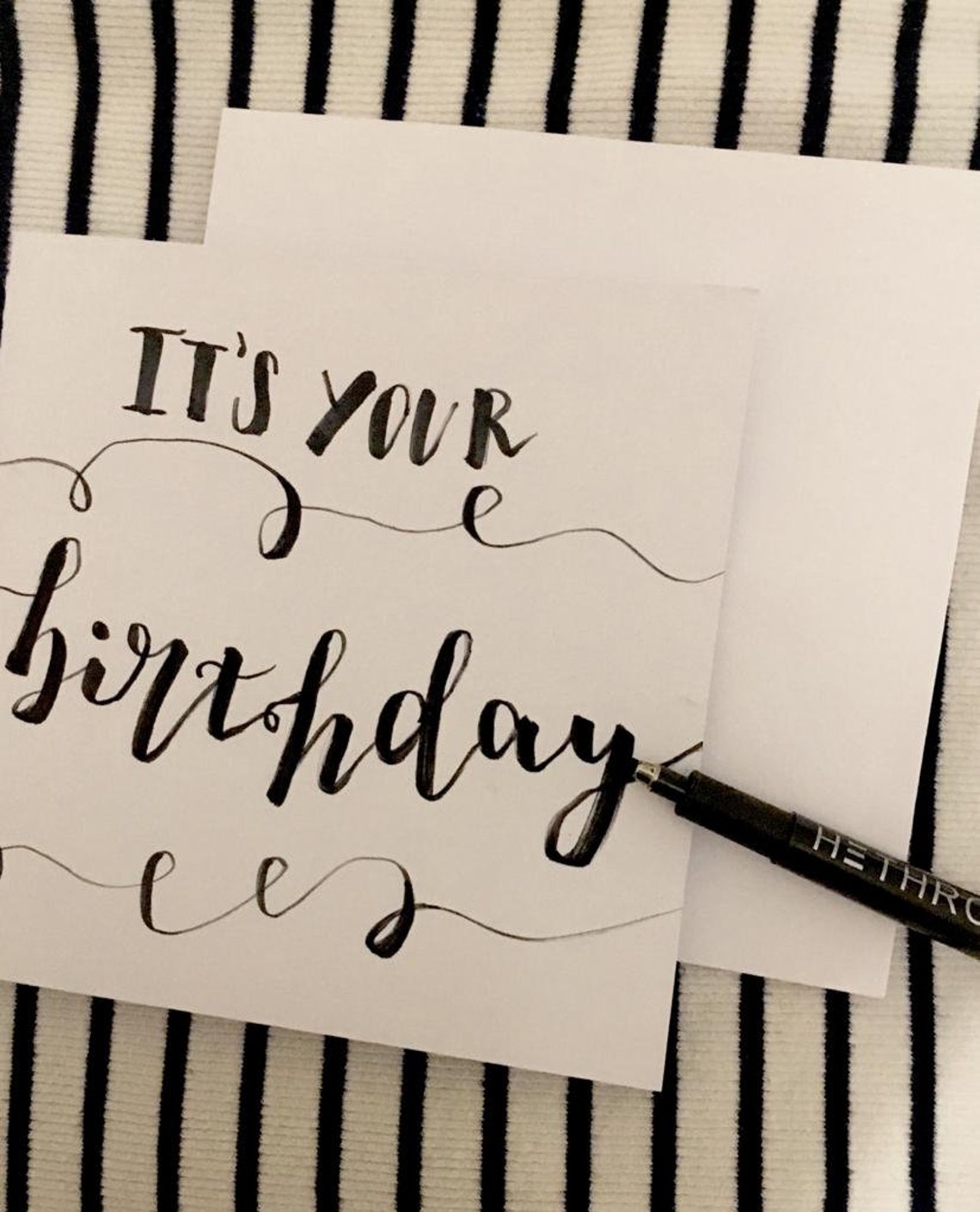 Calligraphy Birthday Cards 3-pack - Etsy