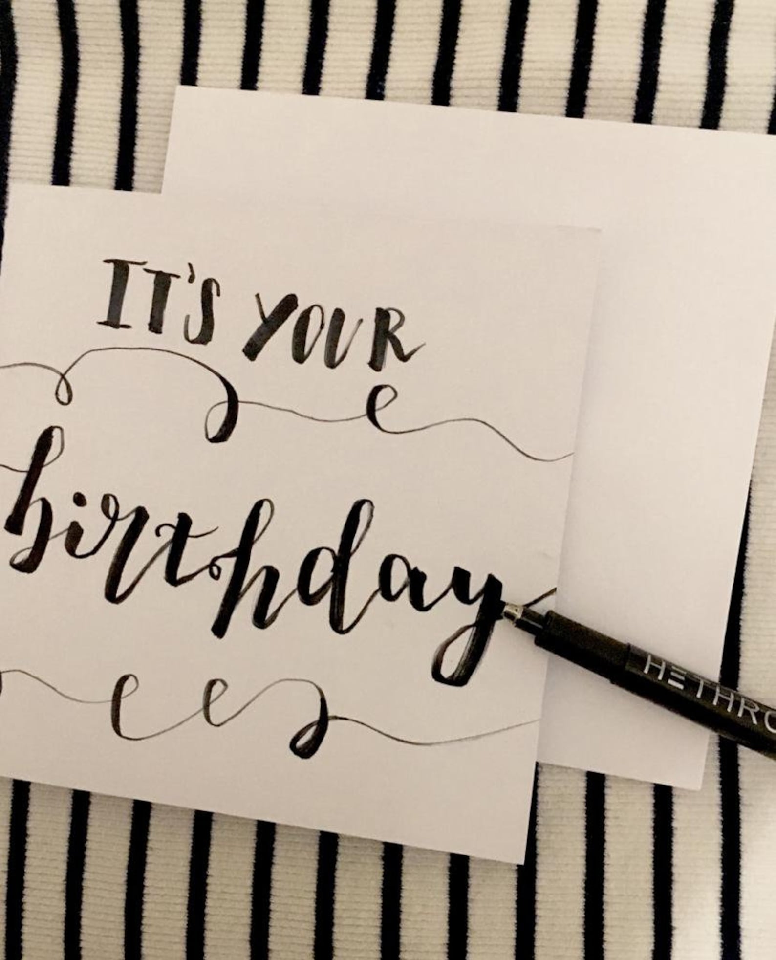 Calligraphy Birthday Cards 3-pack - Etsy